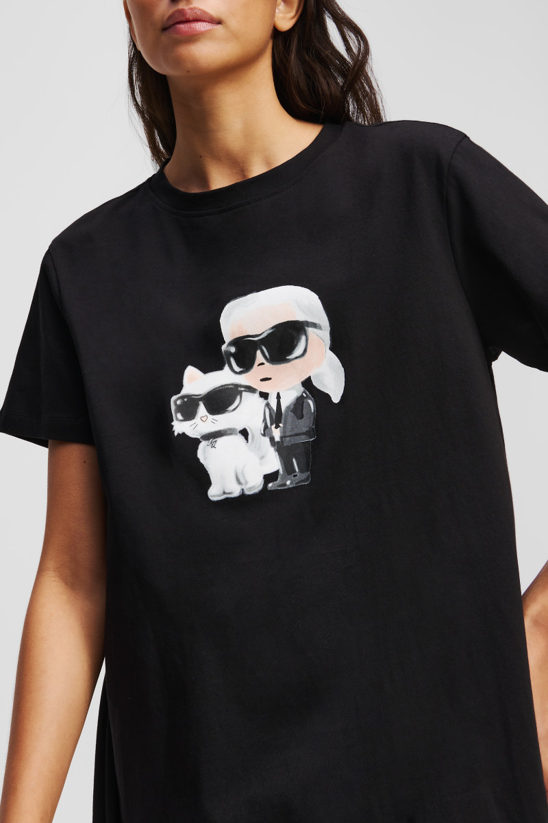 PYŽAMO KARL LAGERFELD IKON SKETCH SS PJ DRESS BLACK | VERMONT SK