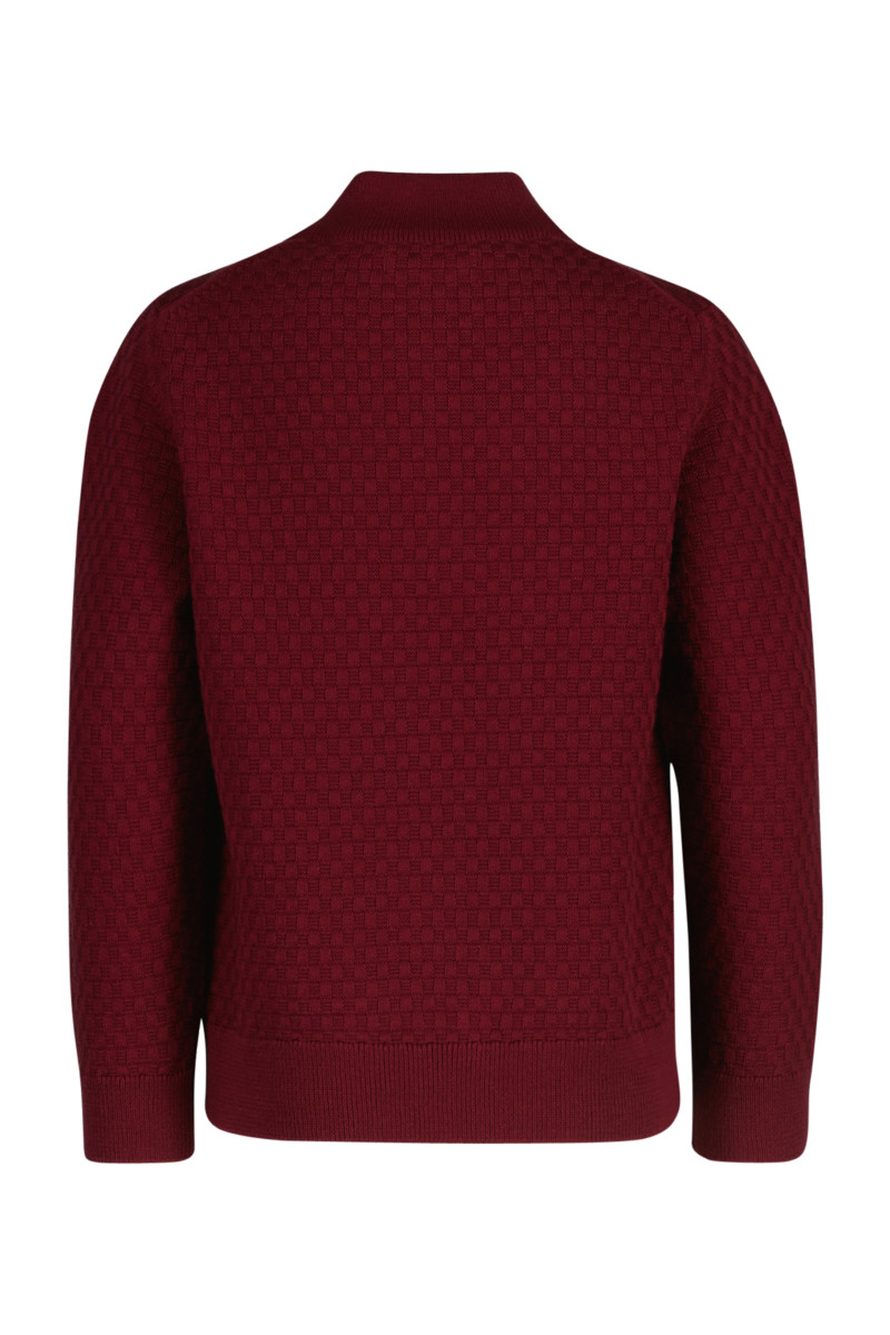 SVETR GANT MICRO TEXTURE HALF ZIP PLUMPED RED | VERMONT CZ