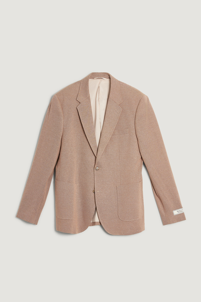 SAKO GANT TWO-TONE JERSEY PIQUE BLAZER KHAKI MEL | GANT CZ
