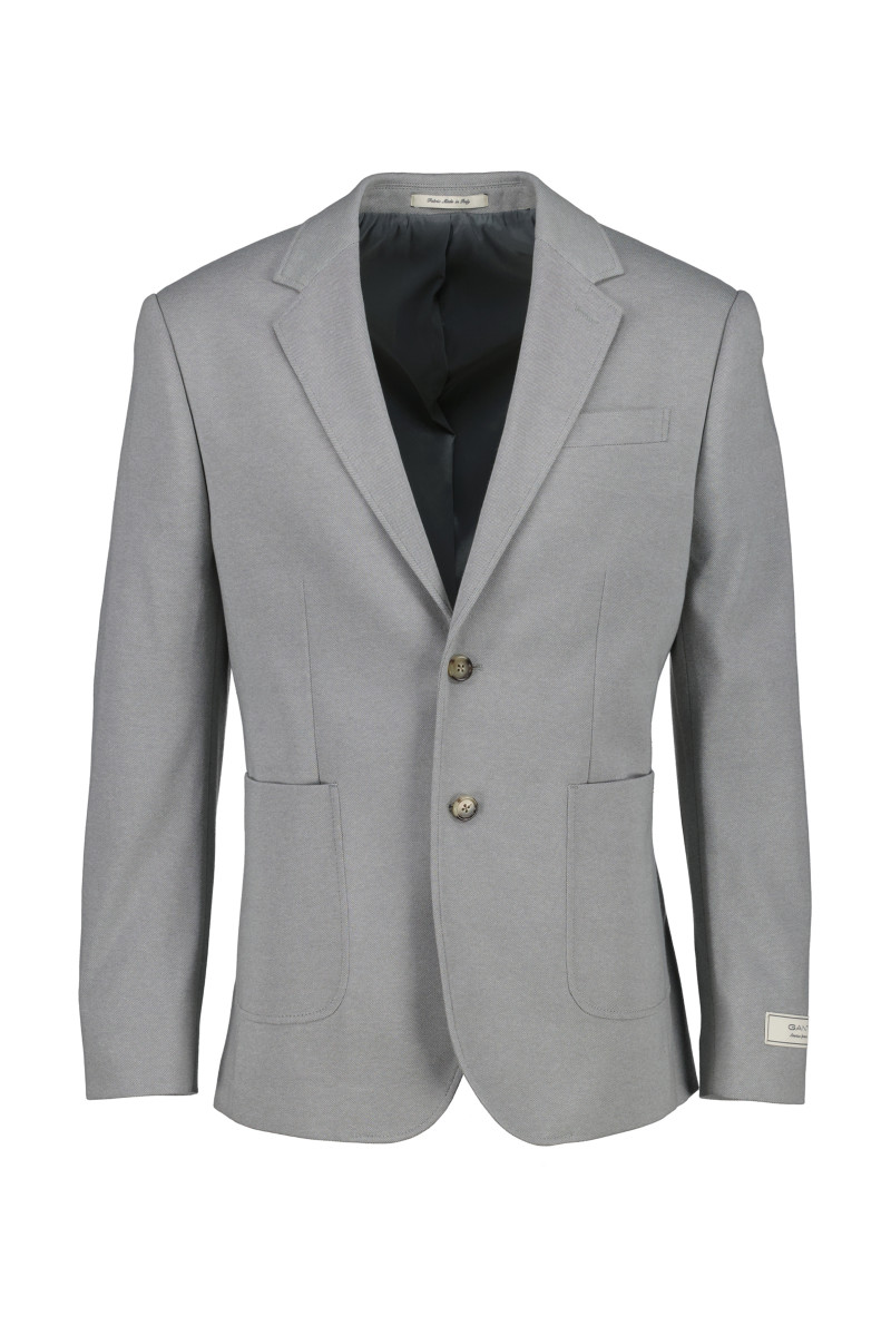 SAKO GANT TWO-TONE JERSEY PIQUE BLAZER LIGHT PUTTY | GANT CZ